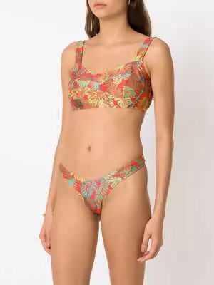 AMIR SLAMA Palm Leaf Print Bikini
