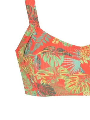 AMIR SLAMA Palm Leaf Print Bikini