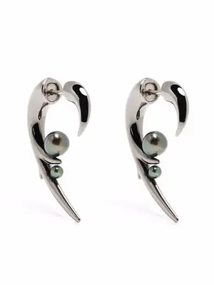 SHAUN LEANE Hook Pearl Earrings - Black