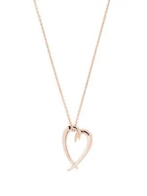 SHAUN LEANE Hook Diamond Heart Pendant Necklace - Pink