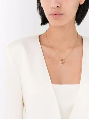 SHAUN LEANE Hook Heart Diamond Pendant Necklace - Gold