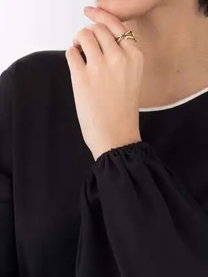SHAUN LEANE Rose Thorn Wide Band Ring - Gold