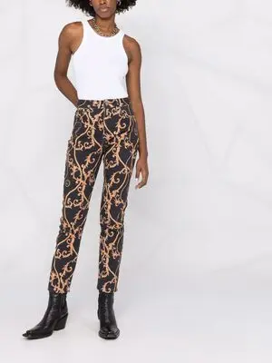 GANNI Baroque-print High-waist Jeans