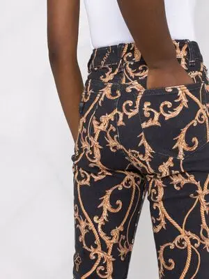GANNI Baroque-print High-waist Jeans