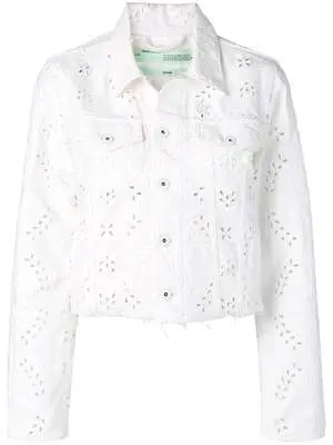 Off-White Broderie Anglaise Denim Jacket