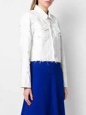 Off-White Broderie Anglaise Denim Jacket