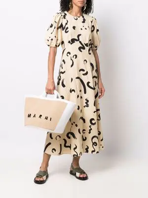 Marni Tropicalia Logo-embroidered Tote