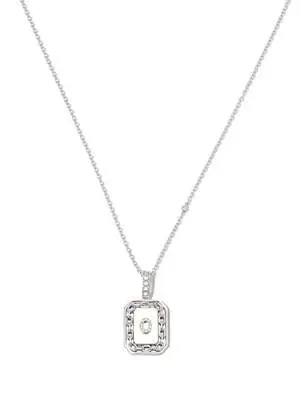 Shay 18k White Gold Diamond O-initial Necklace - Silver