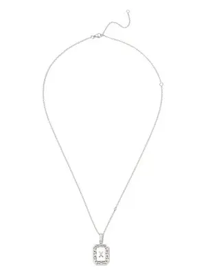 Shay 18k White Gold X-initial Diamond Pendant Necklace
