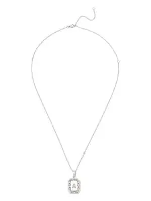 Shay 18k White Gold Diamond A-initial Necklace