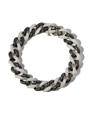 Shay 18kt Gold Diamond Curb-chain Bracelet - Black