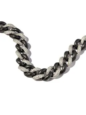 Shay 18k Gold Curb-chain Diamond Bracelet - Black