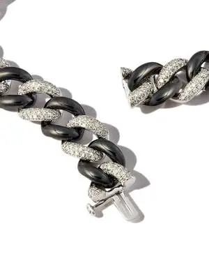 Shay 18k Gold Curb-chain Diamond Bracelet - Black