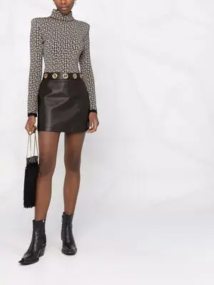 Etro Eyelet-detail Leather Mini Skirt