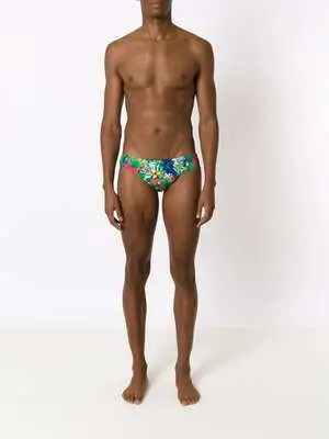 AMIR SLAMA Floral Print Swim Trunks