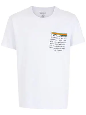 AMIR SLAMA Slogan-print Pocket T-shirt - White