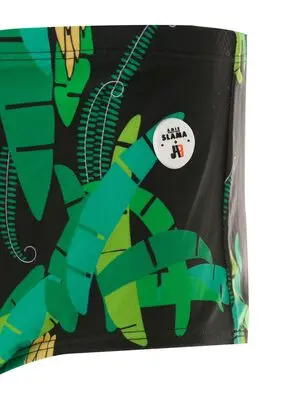 AMIR SLAMA Leaf-print Swimming Trunks