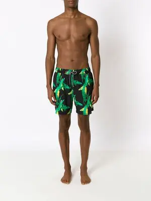 AMIR SLAMA Leaf-print Swim Shorts