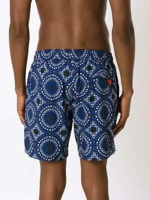 AMIR SLAMA Abstract-print Drawstring Swim Shorts