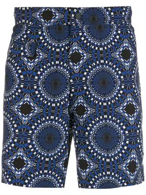 AMIR SLAMA Abstract-print Swim Shorts - Blue