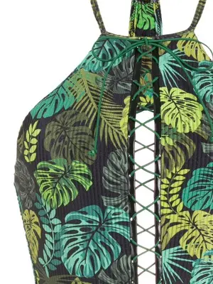 AMIR SLAMA Tropical Print One-piece Swimsuit