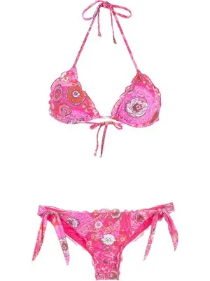 AMIR SLAMA Floral Print Bikini - Pink