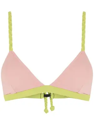 CLUBE BOSSA Contrast-trim Triangle Bikini Top - Pink