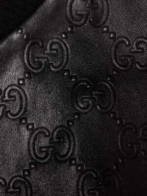 Gucci Gg-debossed Leather Jacket
