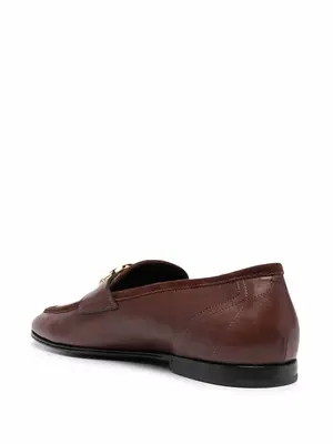 Dolce & Gabbana Interlocking Dg-plaque Loafers - Brown