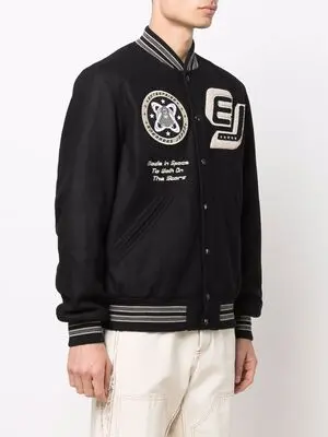 ENTERPRISE JAPAN Varsity Patch-detail Bomber Jacket