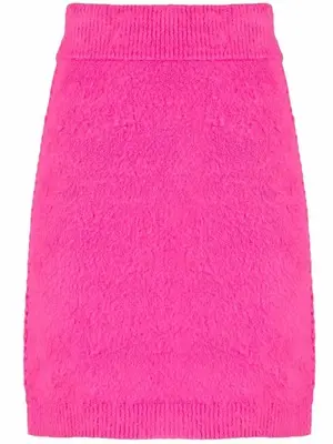 Helmut Lang Textured Knit Pencil Skirt - Pink