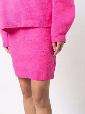 Helmut Lang Textured Knit Pencil Skirt - Pink