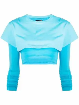 Jacquemus Le Double T-shirt Layered Top - Blue
