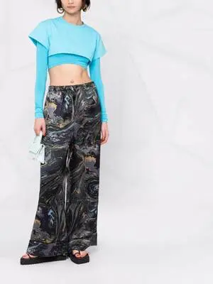 Jacquemus Layered Cropped T-shirt - Blue