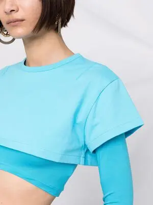 Jacquemus Layered Cropped T-shirt - Blue