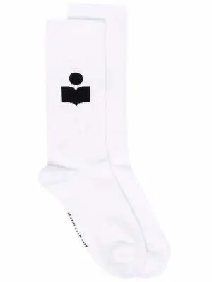 Isabel Marant Siloki Logo Socks - White