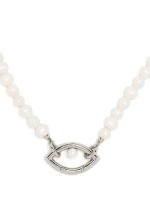 CAPSULE ELEVEN Eye Pearl Necklace - White