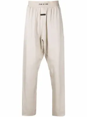 Fear Of God Logo-waist Slip-on Dropped-crotch Trousers - Neutrals