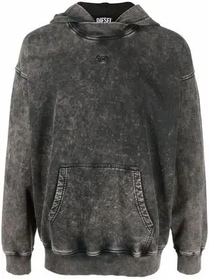 DIESEL® Acid-wash Pullover Hoodie - Black