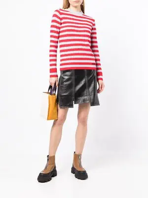 GANNI Striped Cable Knit Jumper
