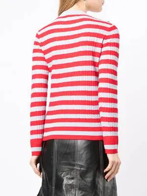 GANNI Striped Cable Knit Jumper
