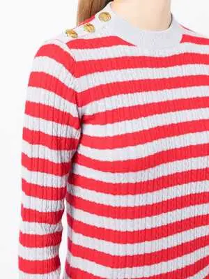 GANNI Striped Cable Knit Jumper