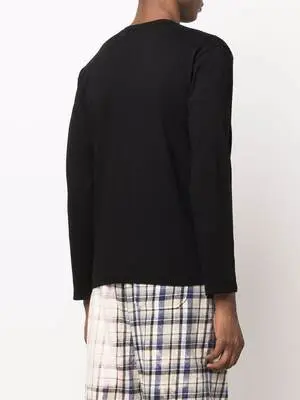 Play Comme Des Garcon Logo-patch Cotton T-shirt - Black