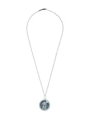 Monica Rich Kosann Round Mosaic Half Locket Necklace - Silver
