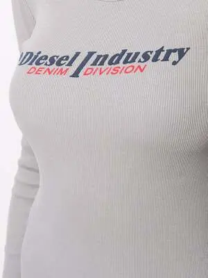 DIESEL® Logo Print Ribbed Sweater Dress