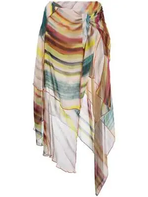 DIESEL® O-rubino Patchwork Striped Skirt