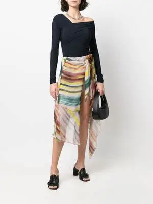 DIESEL® O-rubino Patchwork Striped Skirt