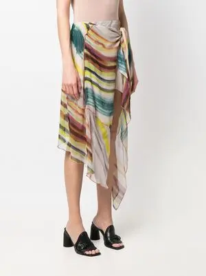 DIESEL® O-rubino Patchwork Striped Skirt