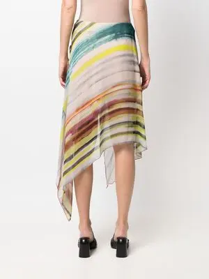 DIESEL® O-rubino Patchwork Striped Skirt