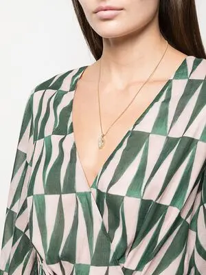 ANITA KO 18kt Yellow Palm Leaf Diamond Pendant Necklace